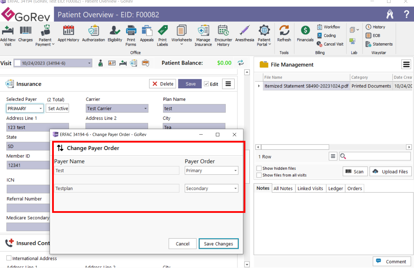 Deleting a primary insurance automatically moves the secondary insurance to primary. | Guru