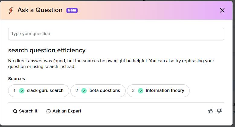 search question efficiency | Guru