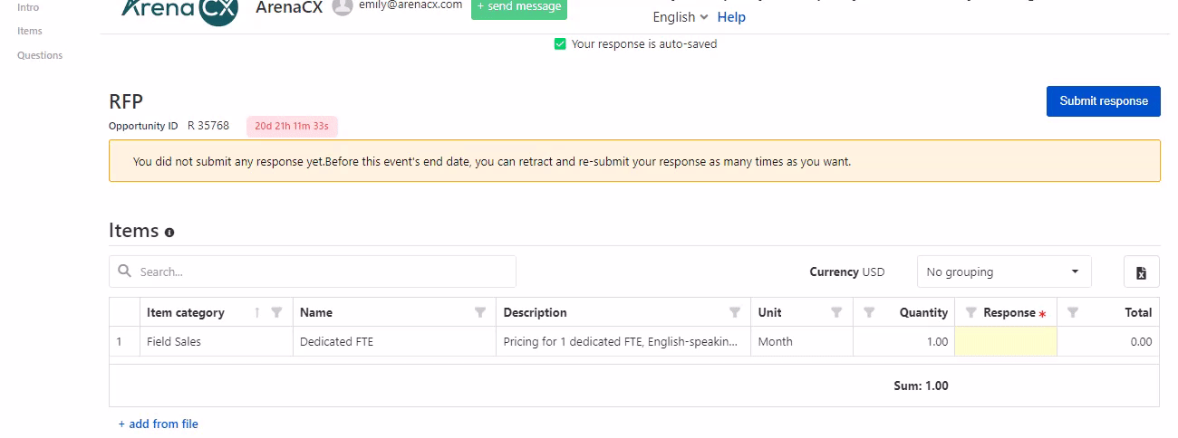 Quickstart Guide to ArenaCX Sales Opportunities (RFx Events) | Guru