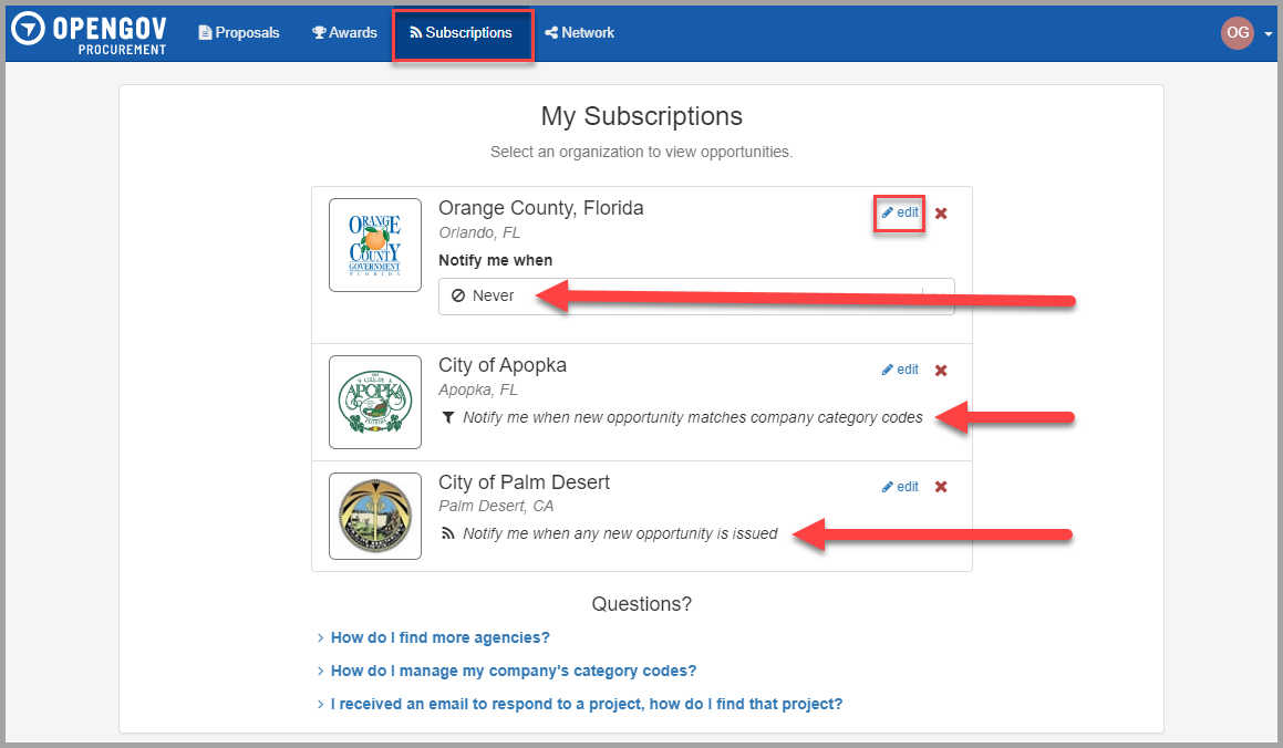Vendor Selection of Category Codes