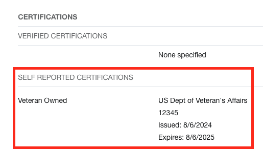Vendor DBE (Disadvantaged Business Enterprise) Certifications