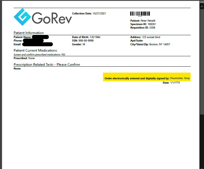 Basic Lab Order now shows actual ordering physician as the digitally ...