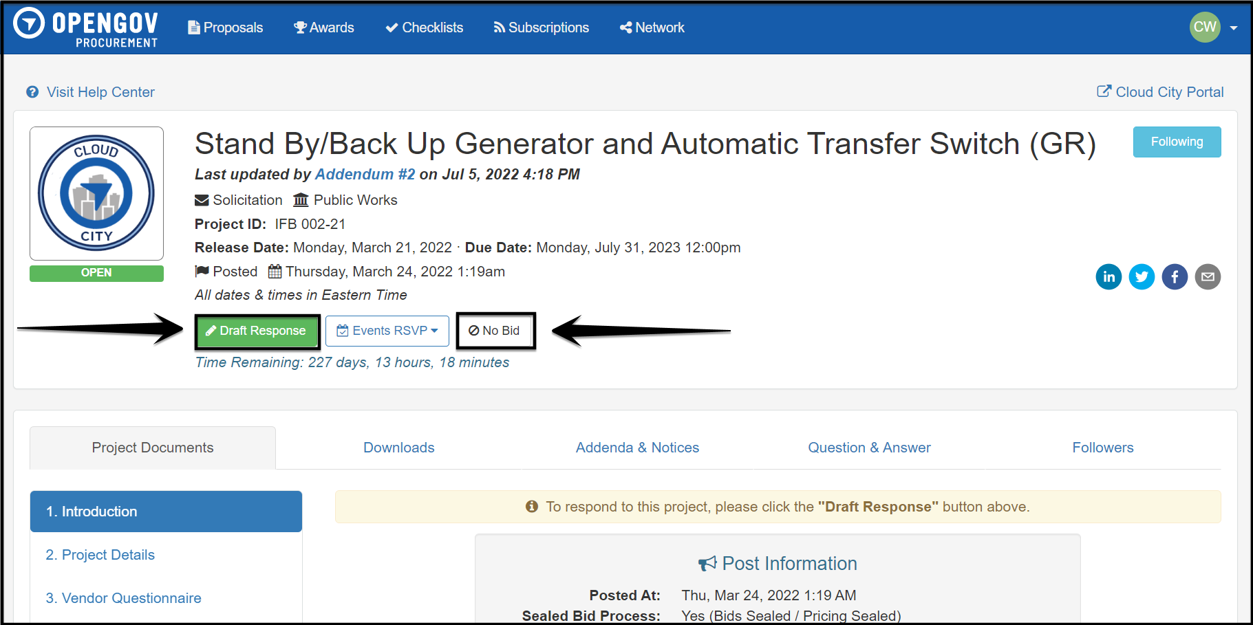 How to Respond to a Project