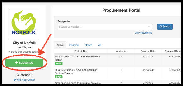 How To Subscribe To Organizations And Find Active RFPs & Bids